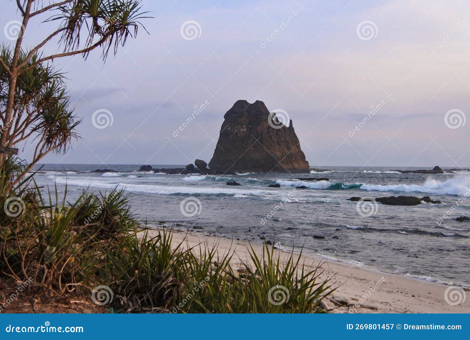 Dramatic Sunset at Papuma Beach in Jember, East Java, Indonesia. Stock ...