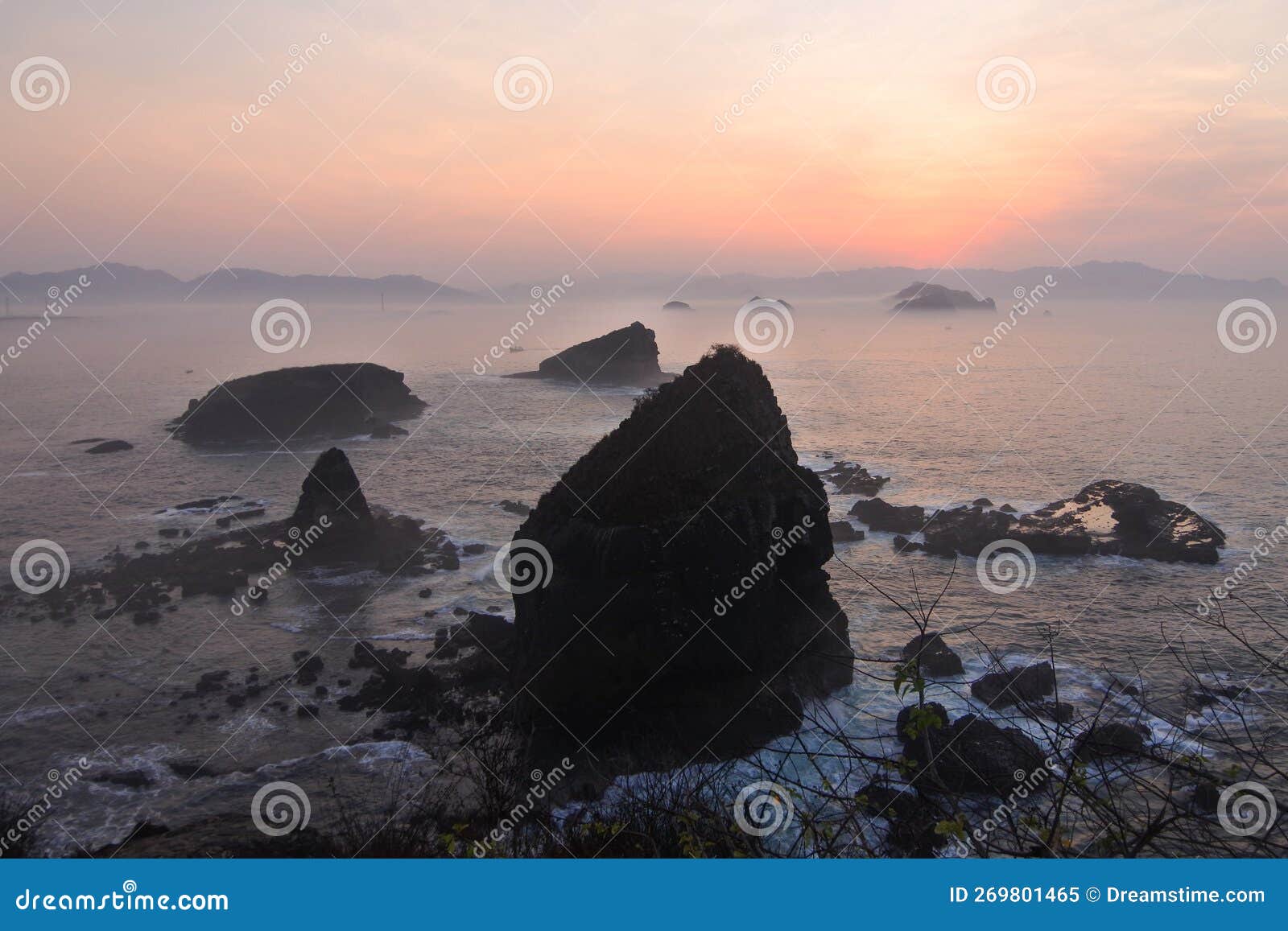 Dramatic Sunset at Papuma Beach in Jember, East Java, Indonesia. Stock ...