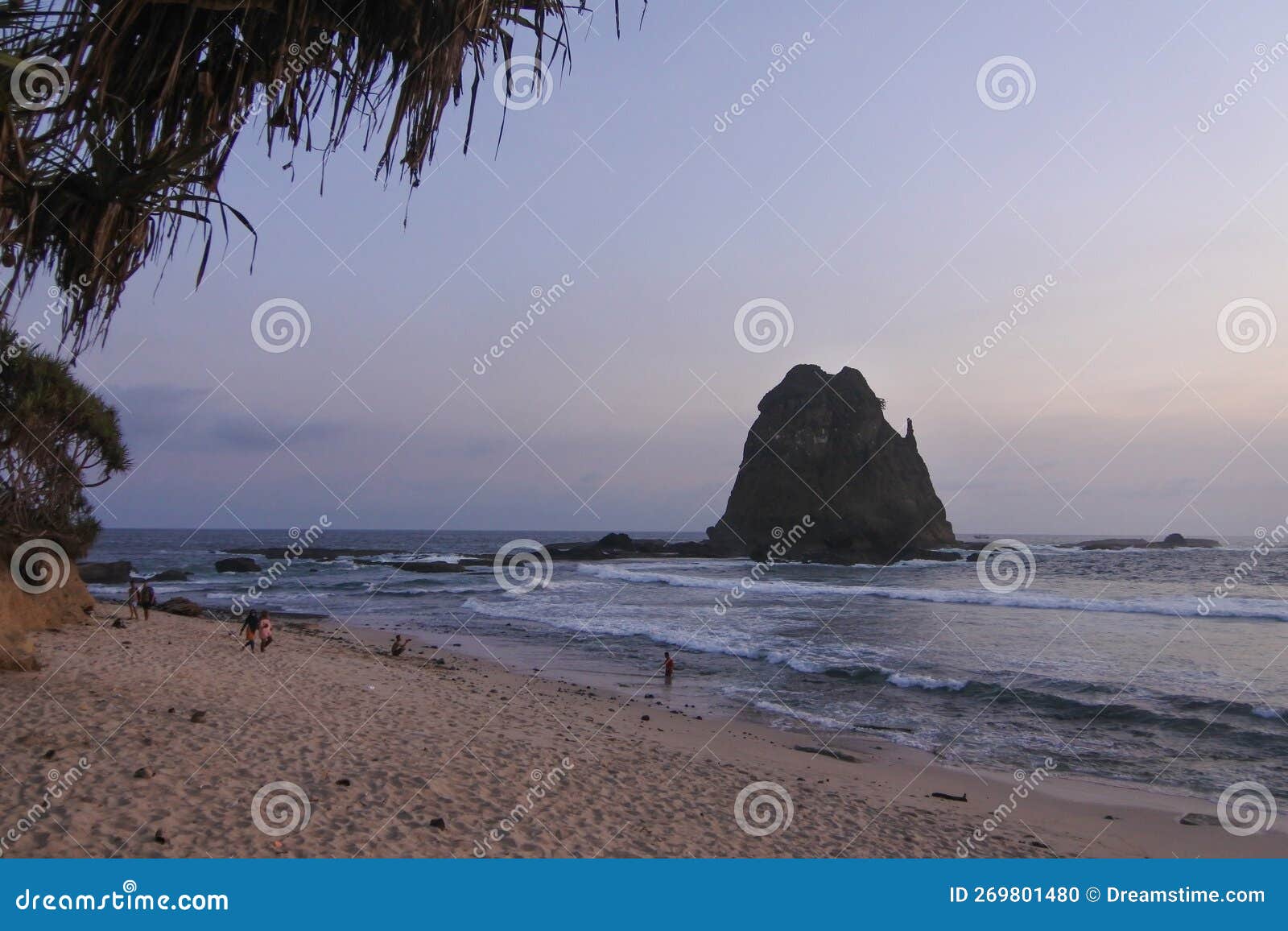 Dramatic Sunset at Papuma Beach in Jember, East Java, Indonesia. Stock ...