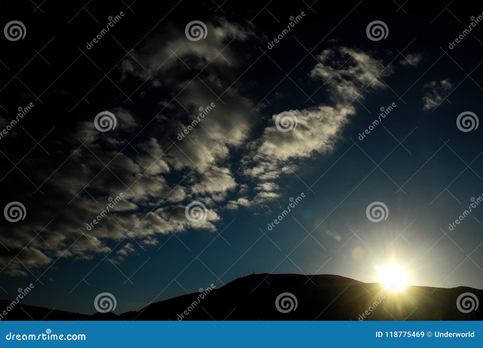 Dramatic Sunset Rays stock image. Image of nature, canary - 118775469