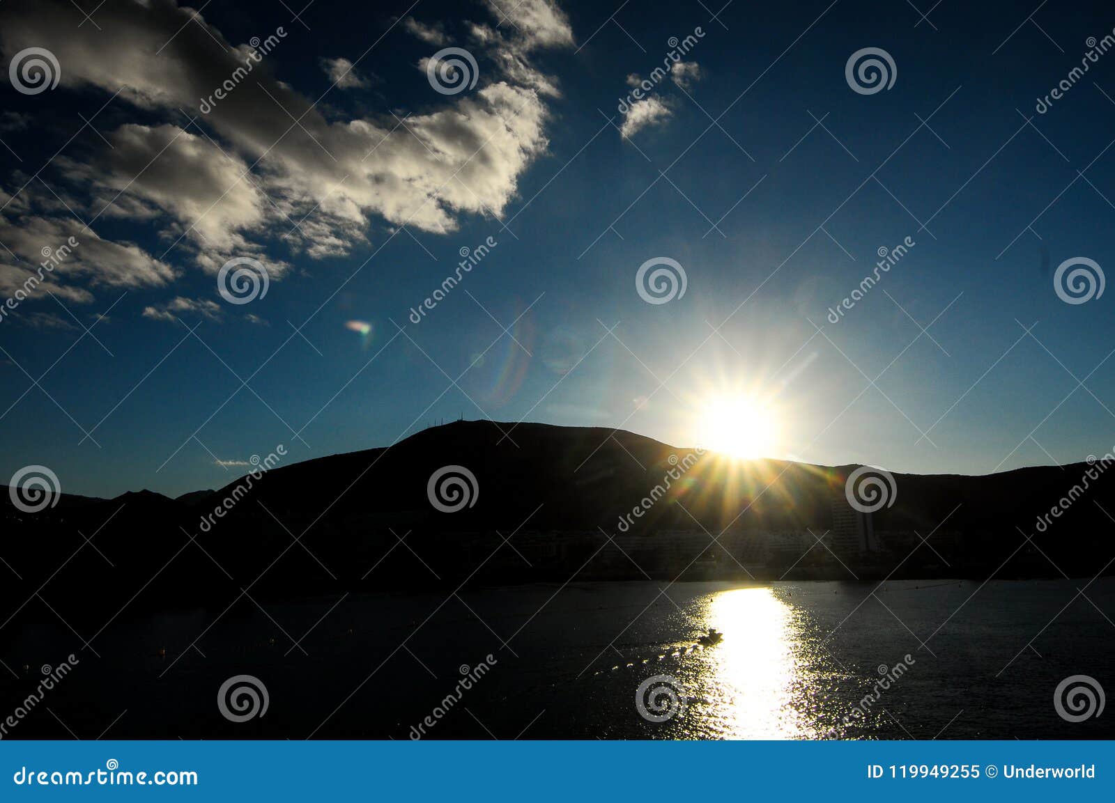 Dramatic Sunset Rays stock image. Image of morning, islands - 119949255