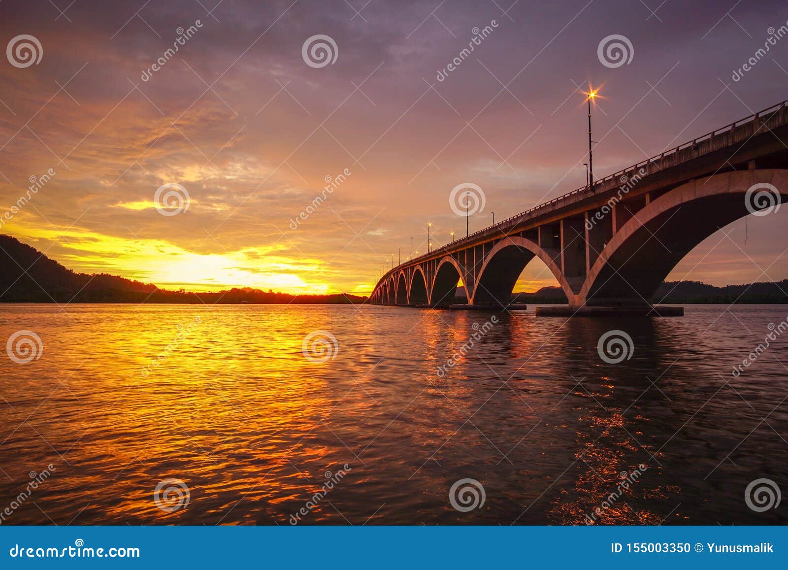 Dramatic Sunset Scenery Over the River. Stock Photo - Image of cloudy ...