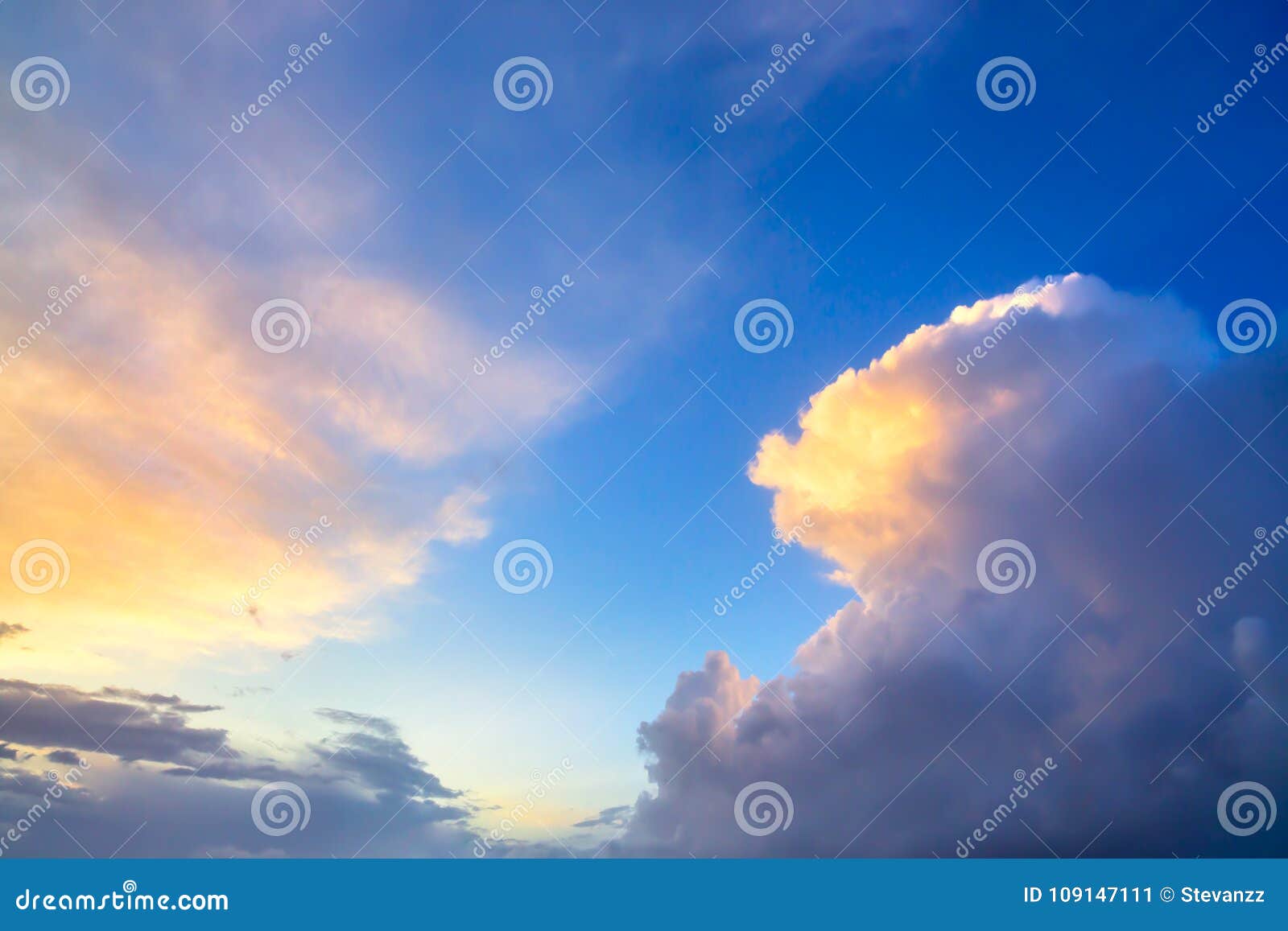 Dramatic Sunset Sky Approaching Thunderstorm Clouds. Stock Image ...