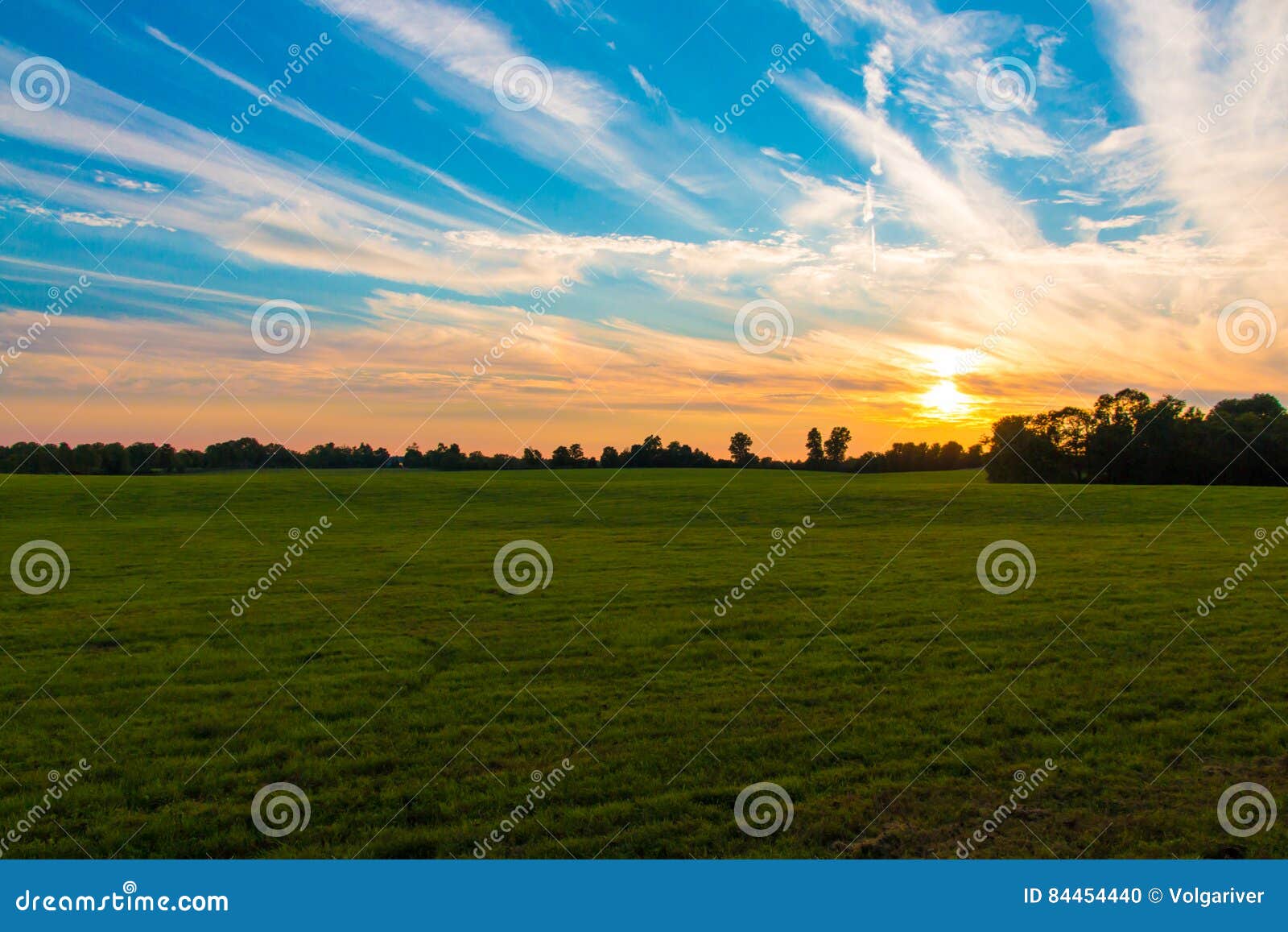Dramatic Sunset Sky on Countryside. Stock Photo - Image of country ...