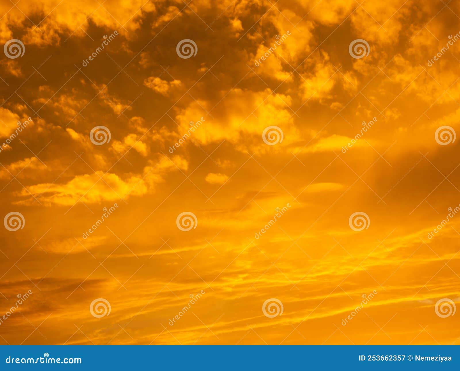 Dramatic sunset sky stock image. Image of orange, cloudscape - 253662357