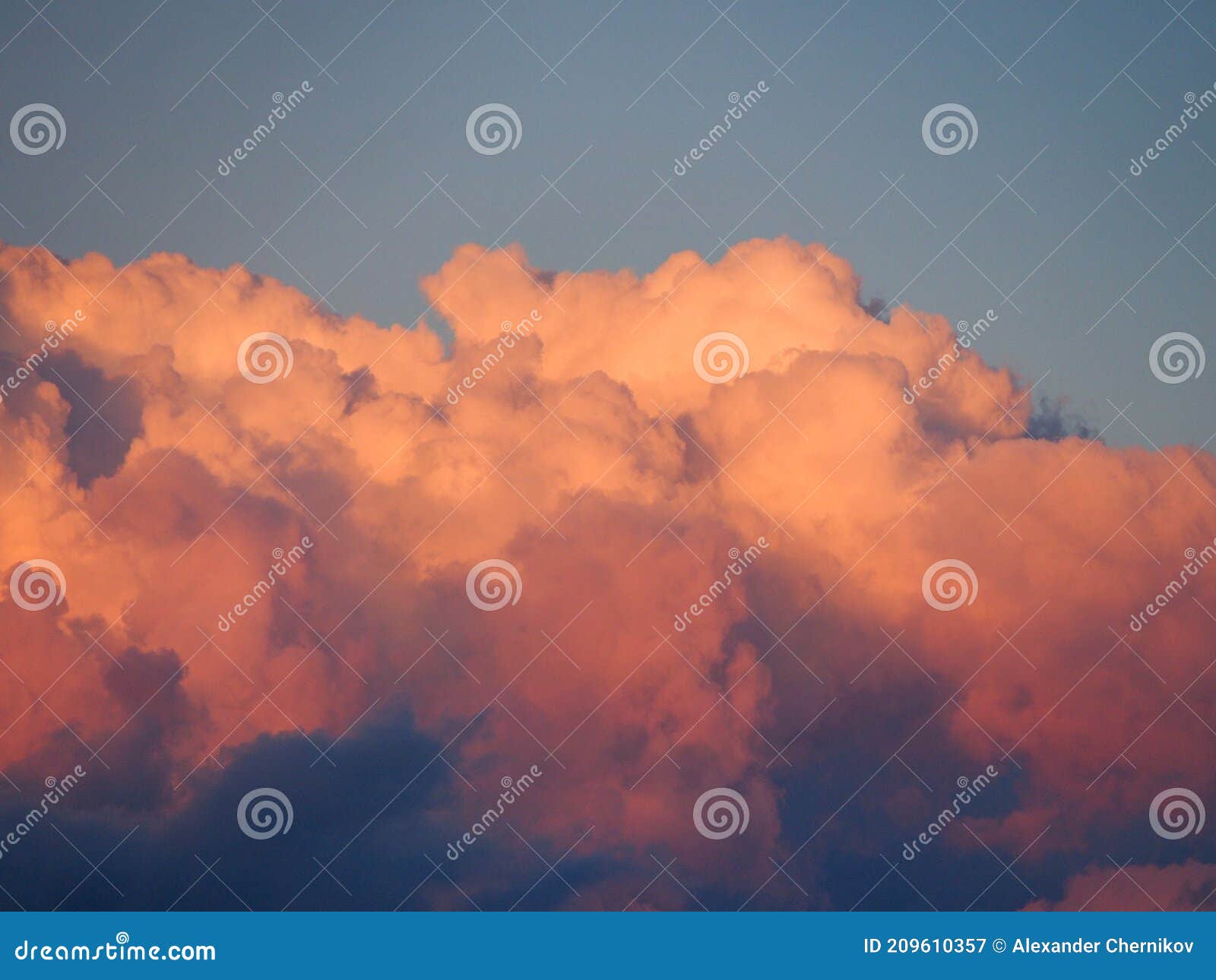 Dramatic Sunset Sky with Heavy Cumulus Clouds. Stock Image - Image of ...