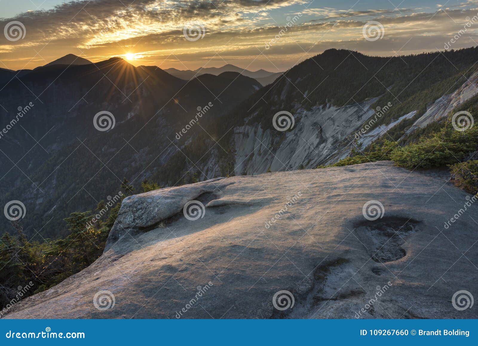 Sunset Over Pyramid Peak in the Adirondack Mountains Stock Photo ...