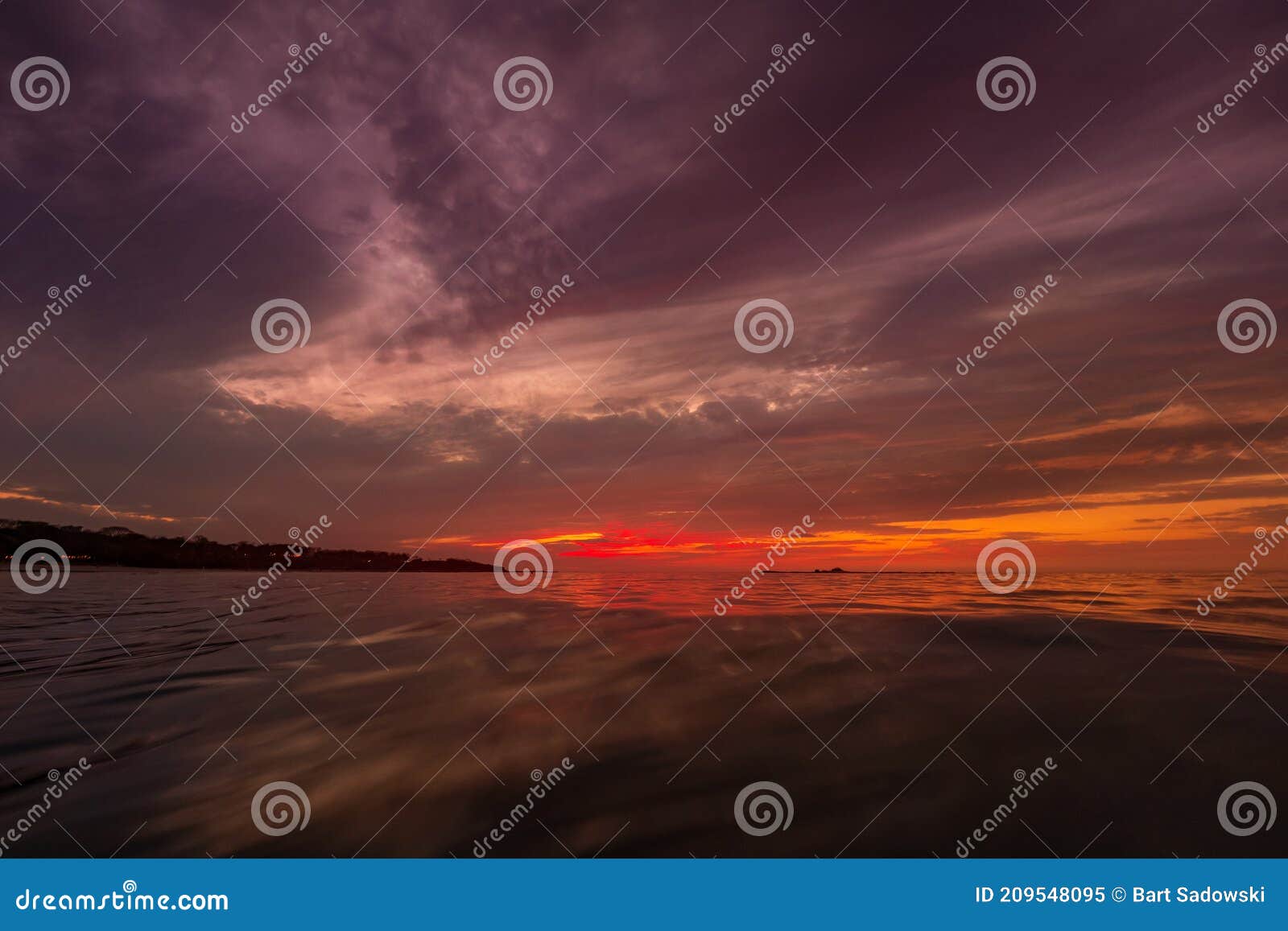 Tropical Sunset Over Water with Clouds Stock Image - Image of nature ...