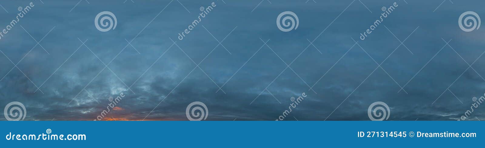 Dramatic Sunset Sky Panorama with Cumulus Clouds. Seamless Hdr 360 Pano ...