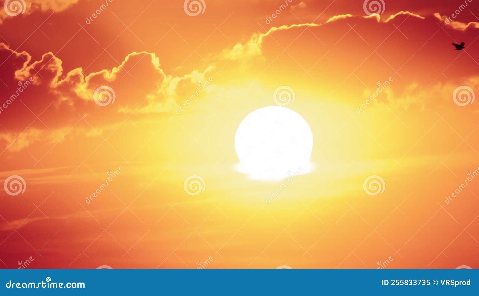 Dramatic Sunset with Sun Rays in Sky through Orange Layered Clouds ...