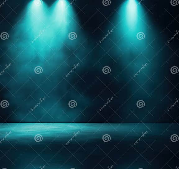 Dramatic Teal Lighting with Fog Effect Creating an Atmospheric Stage ...