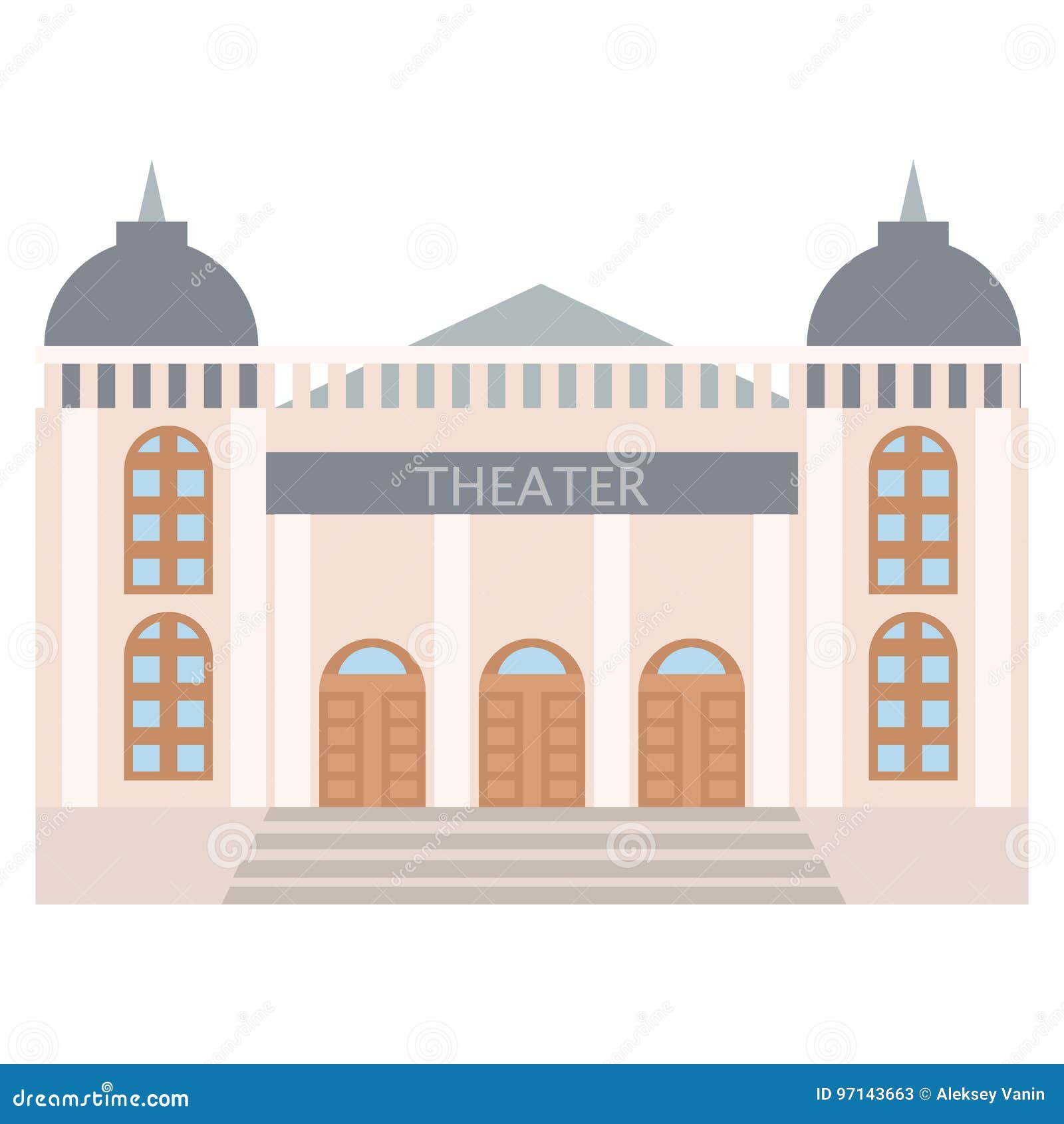 Dramatic Theatre Building Icon, Vector Illustration Stock Vector ...