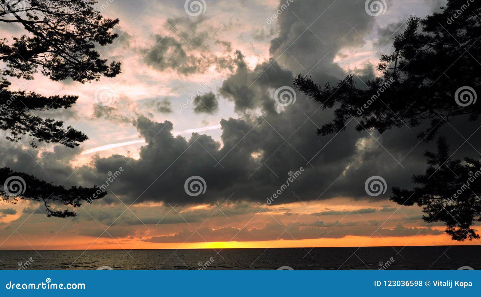 Dramatic Thunder Clouds at Sunset Sky Stock Photo - Image of white ...