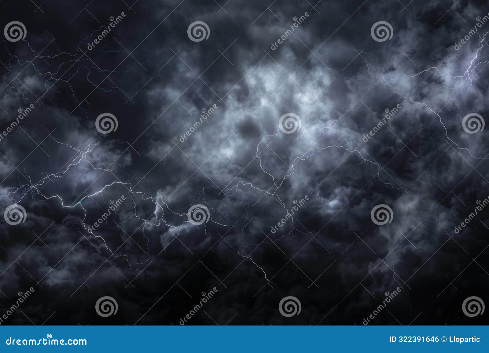 Dramatic Thunderstorm with Dark Clouds and Lightning, Capturing the ...