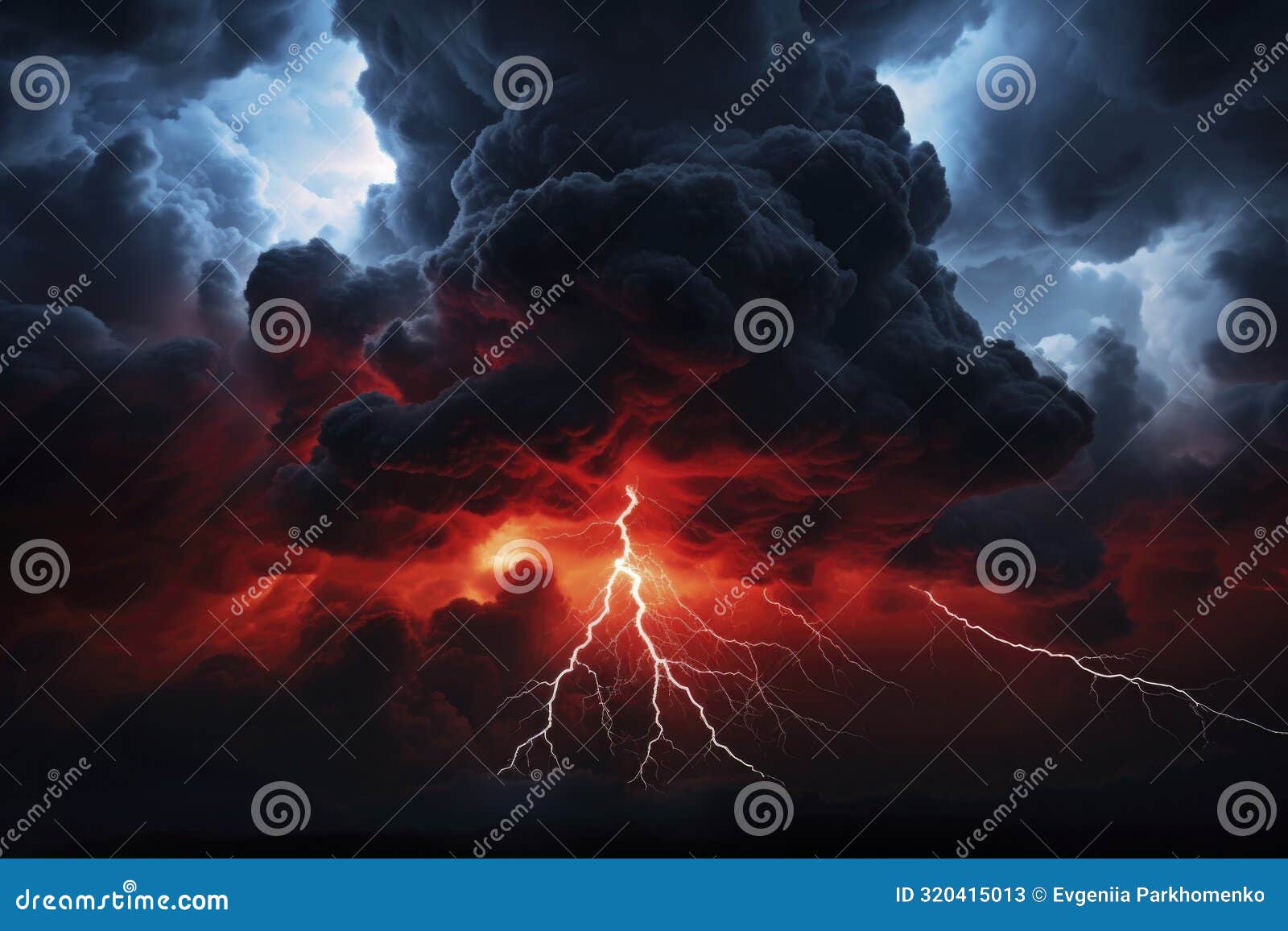Dramatic Thunderstorm with Intense Lightning Strike. Stock Image ...