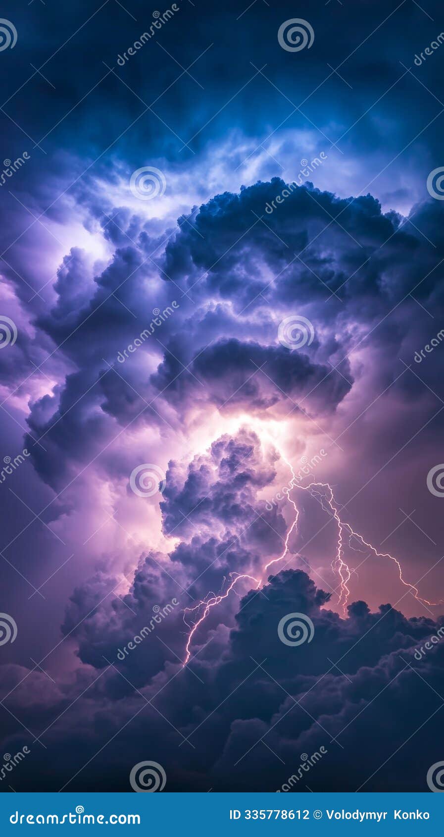 Dramatic Thunderstorm with Lightning in Dark Storm Clouds Stock Photo ...
