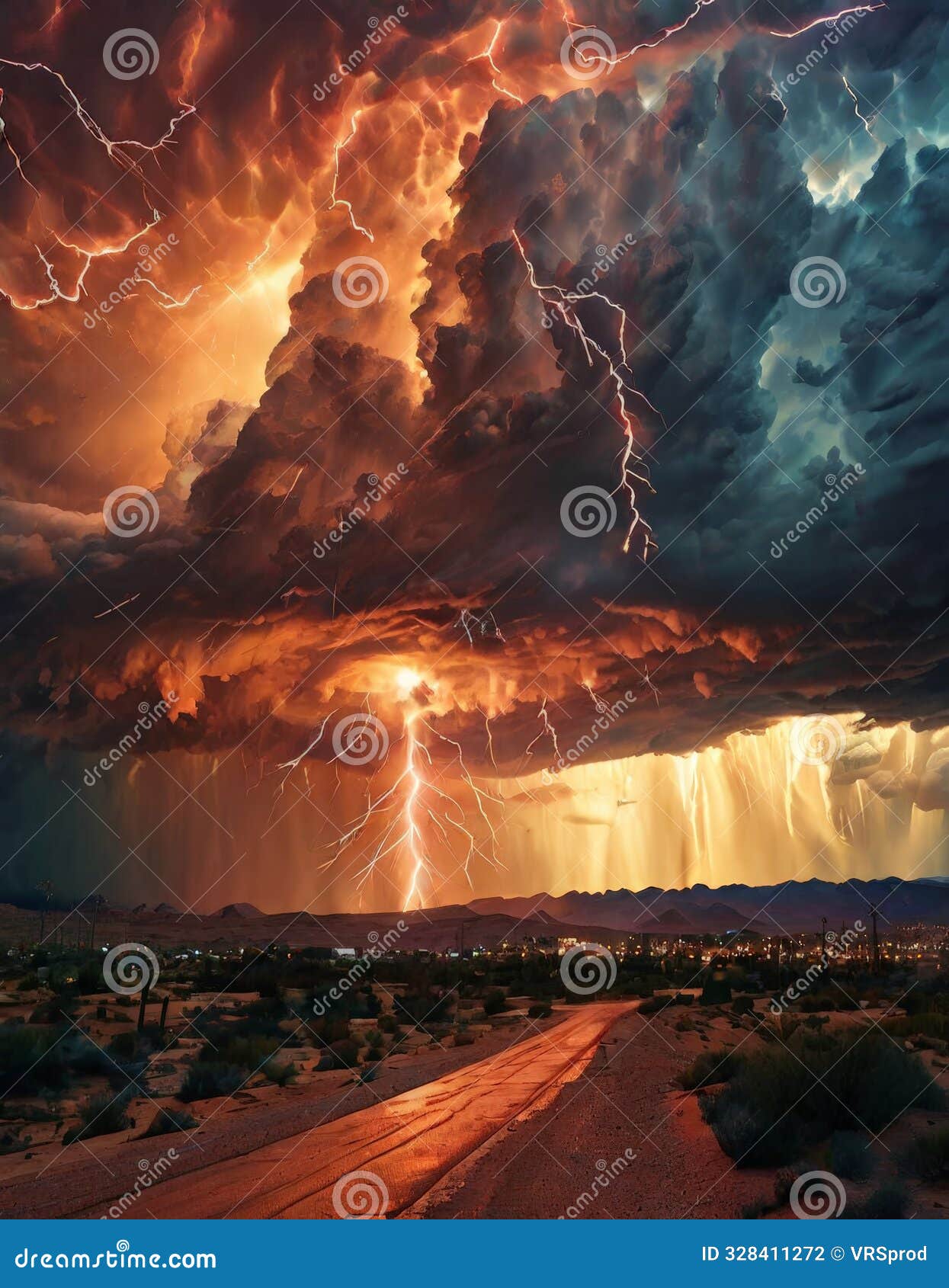 Breathtaking Thunderstorm Scene With Swirling Clouds And Dazzling ...