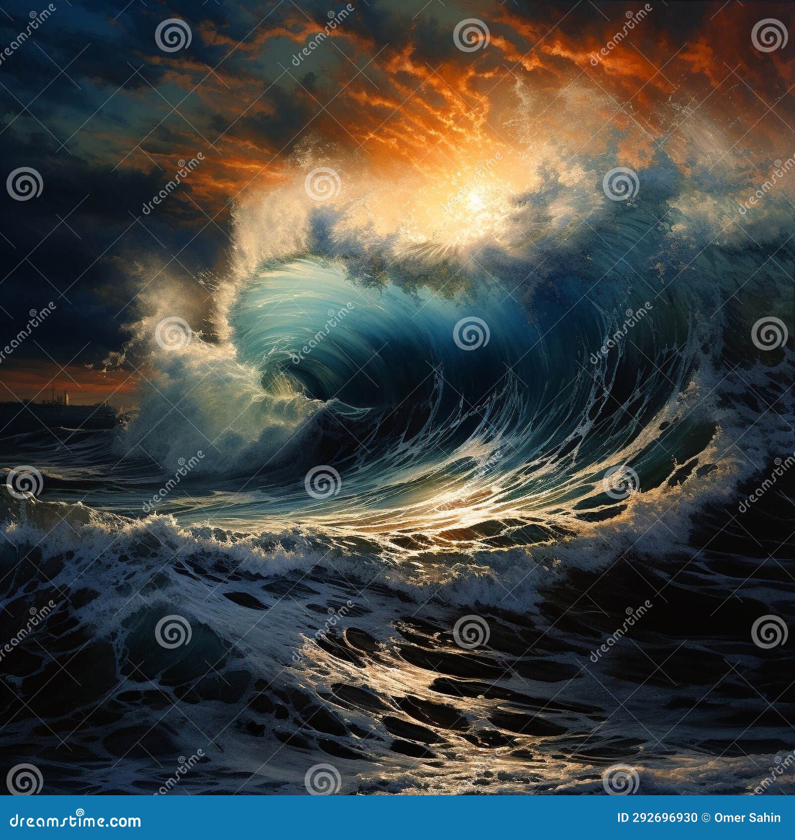 Dramatic Tidal Wave with a Touch of Surrealism Stock Photo - Image of ...