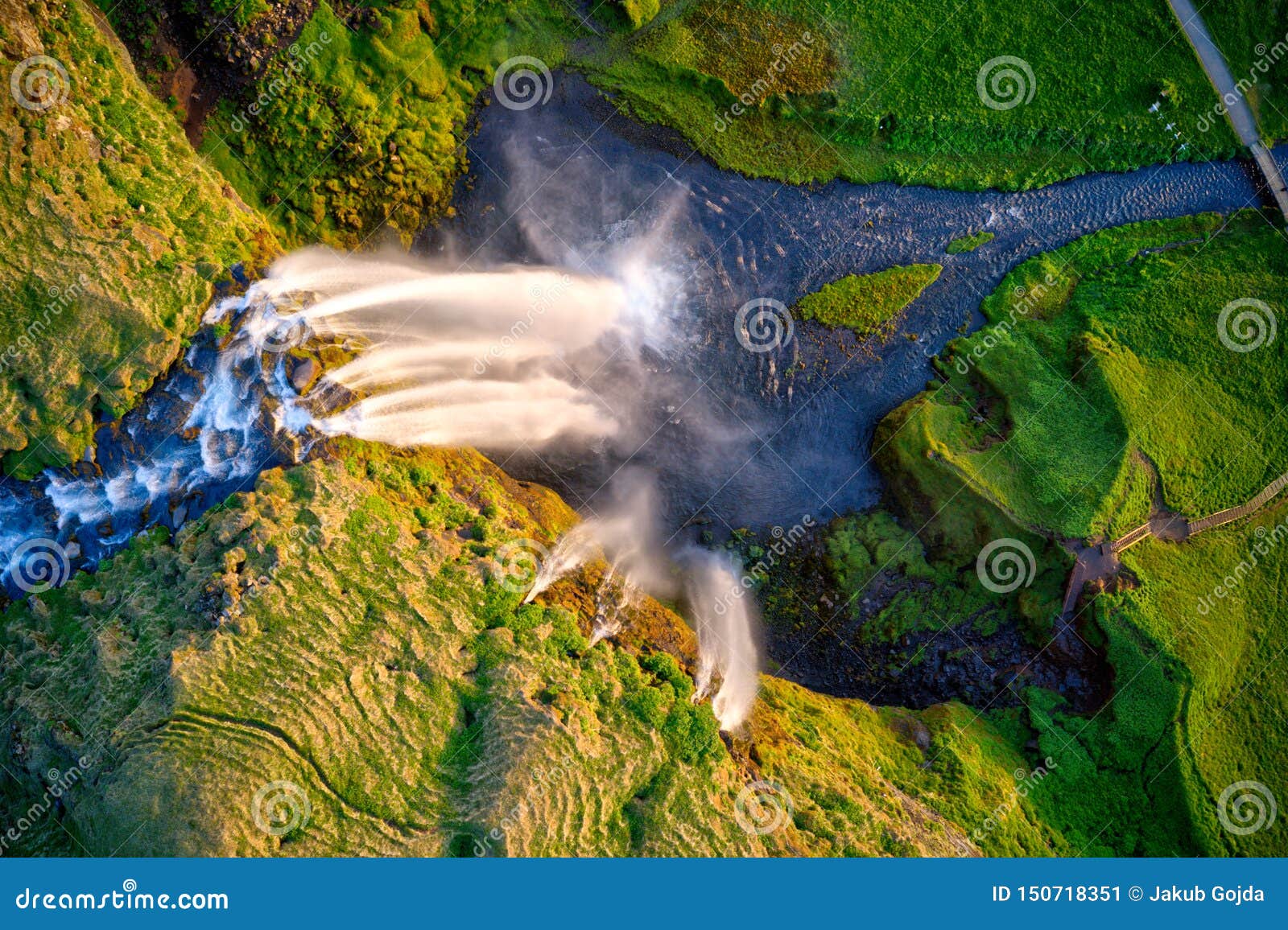 Dramatic Top View of Waterfall Peak, Iceland Stock Image - Image of ...