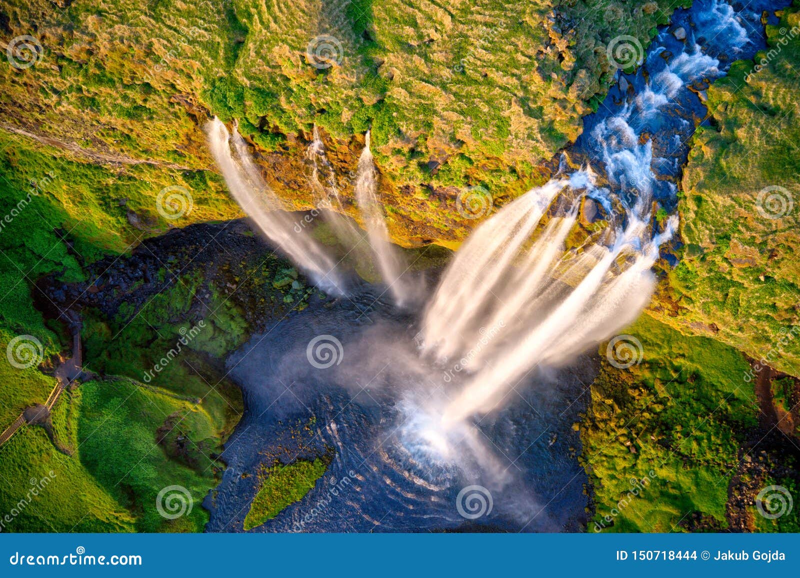 Dramatic Top View of Waterfall Peak, Iceland Stock Photo - Image of ...