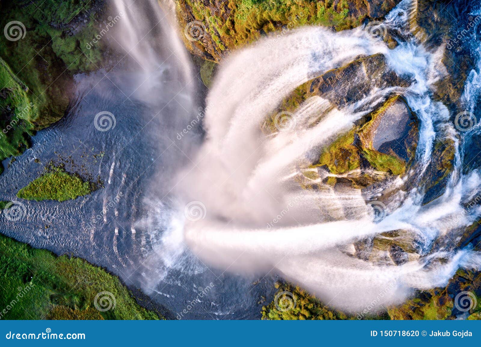 Dramatic Top View of Waterfall Peak, Iceland Stock Photo - Image of ...