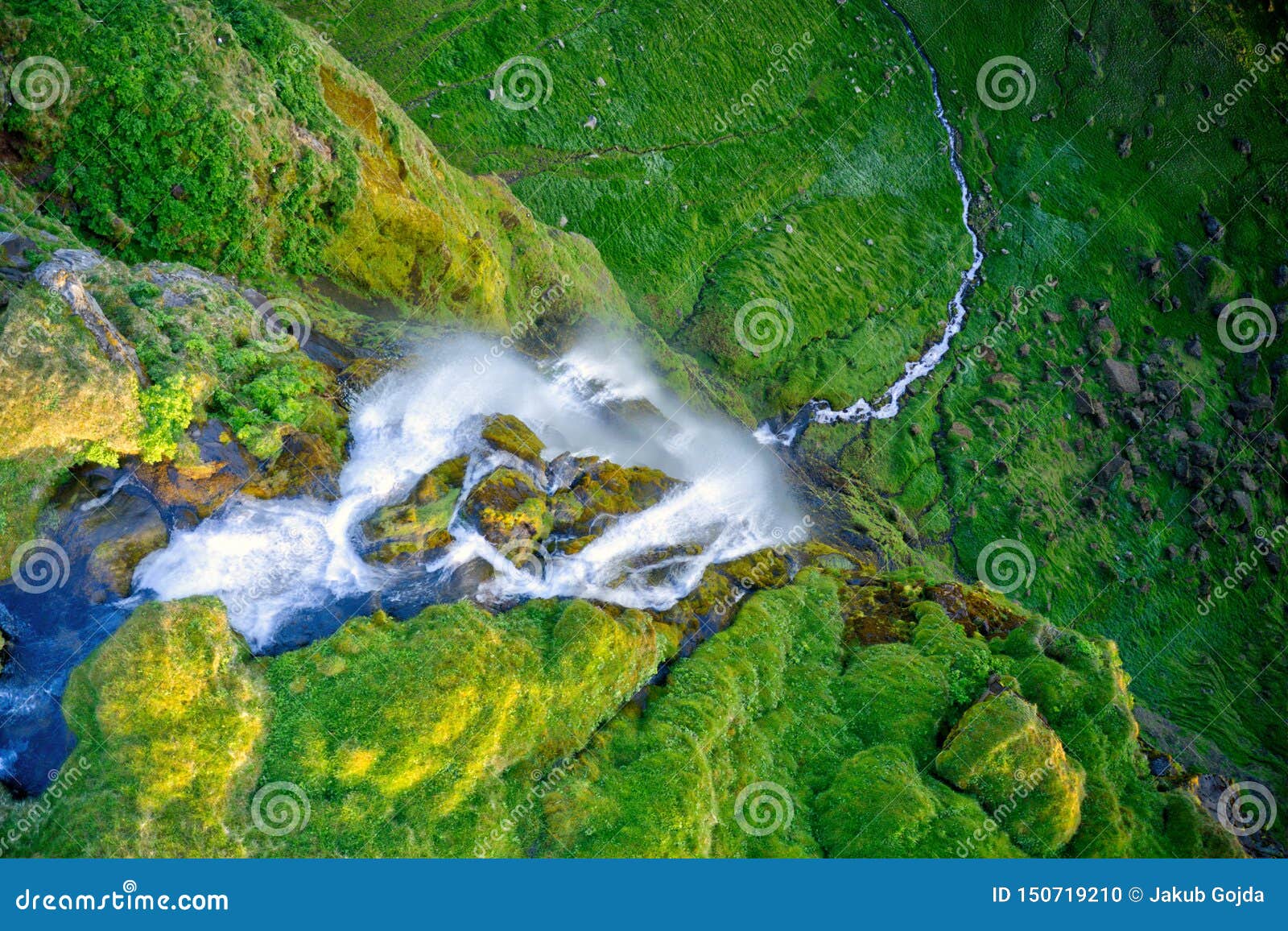 Dramatic Top View of Waterfall Peak, Iceland Stock Photo - Image of ...