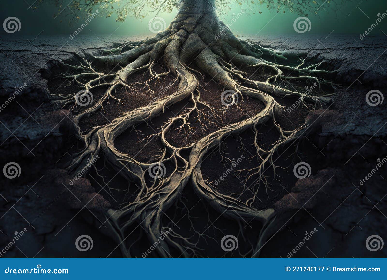 Dramatic Tree Roots Extending in All Directions Under a Tree ...
