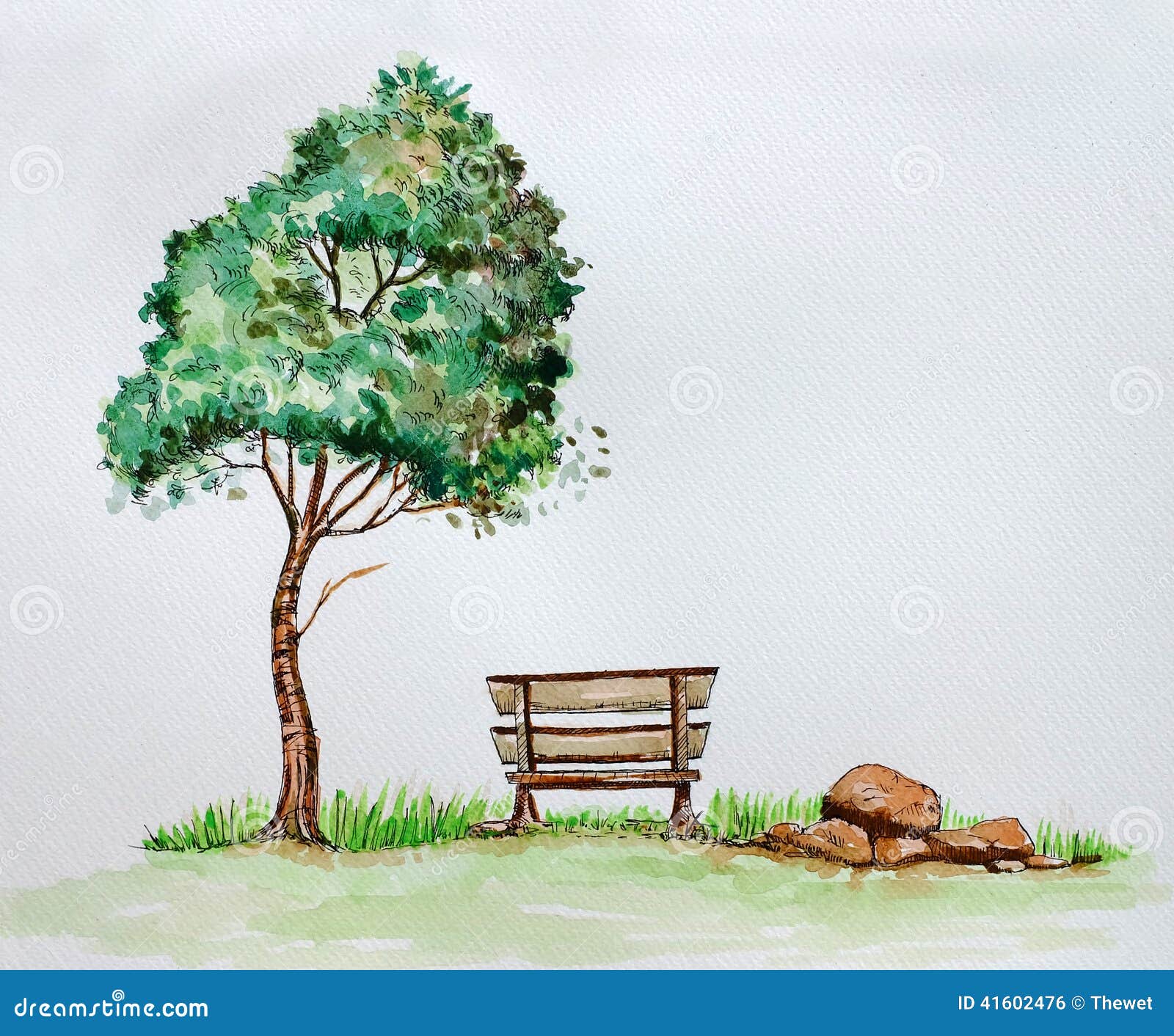 Dramatic Tree Standing beside Chair Stock Illustration - Illustration ...