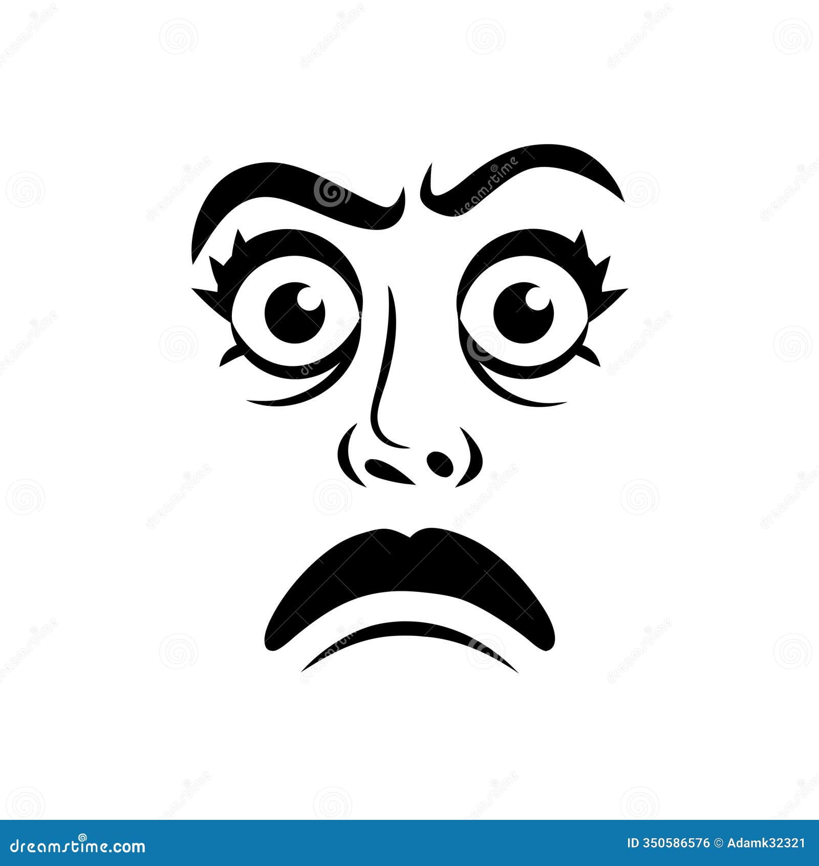 Dramatic Vector Illustration of Surprised Face with Wide Eyes and ...