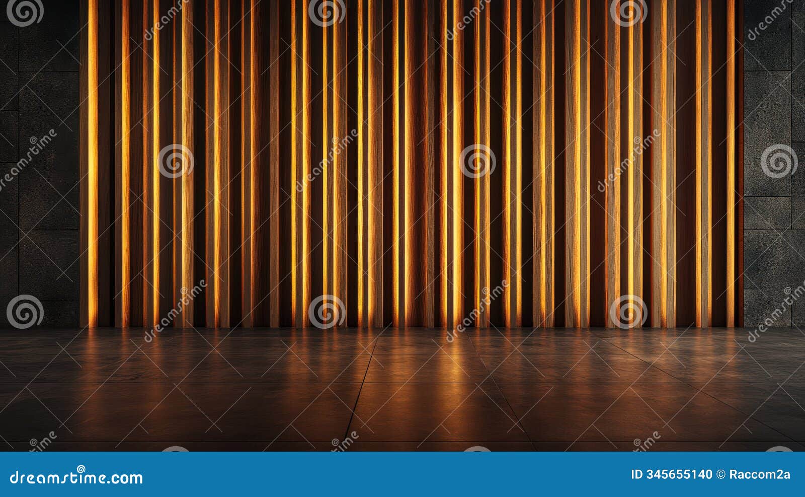 Dramatic Vertical Light Patterns Create a Dynamic Visual Rhythm in Warm ...