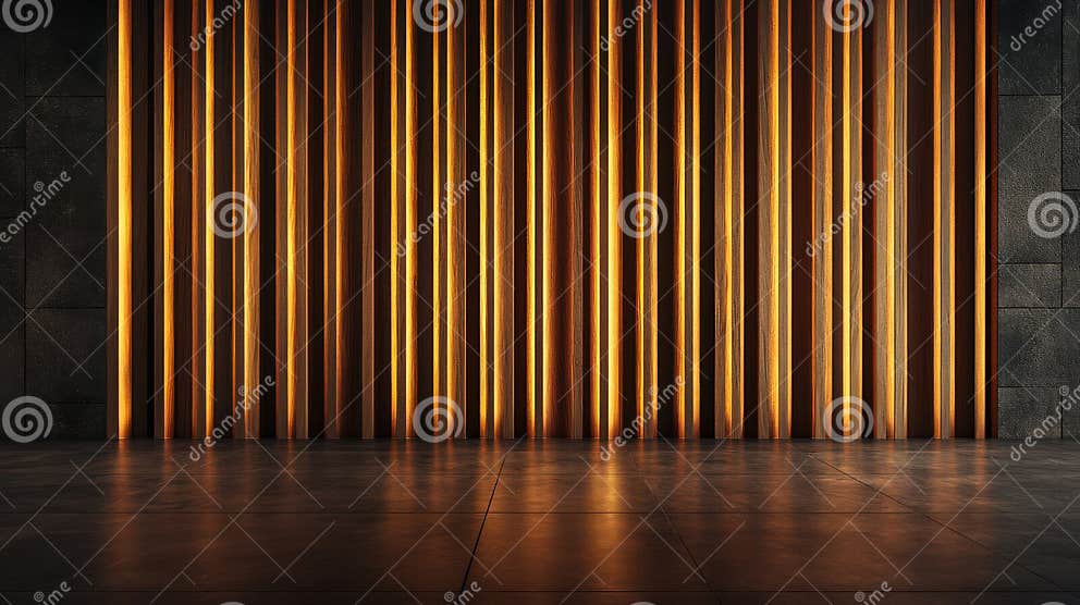 Dramatic Vertical Light Patterns Create a Dynamic Visual Rhythm in Warm ...
