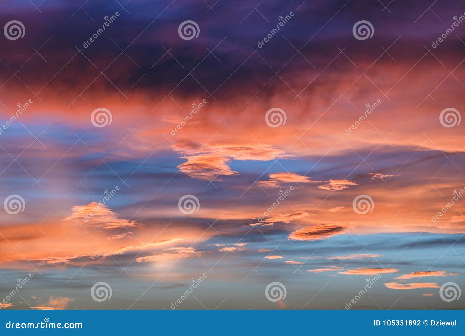 Colorful Clouds during Sunset Stock Photo - Image of color, idyllic ...