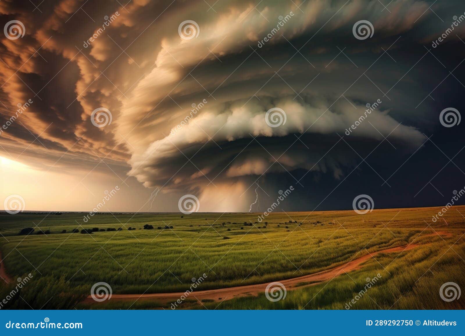 Dramatic View of a Rotating Supercell Storm Stock Photo - Image of ...