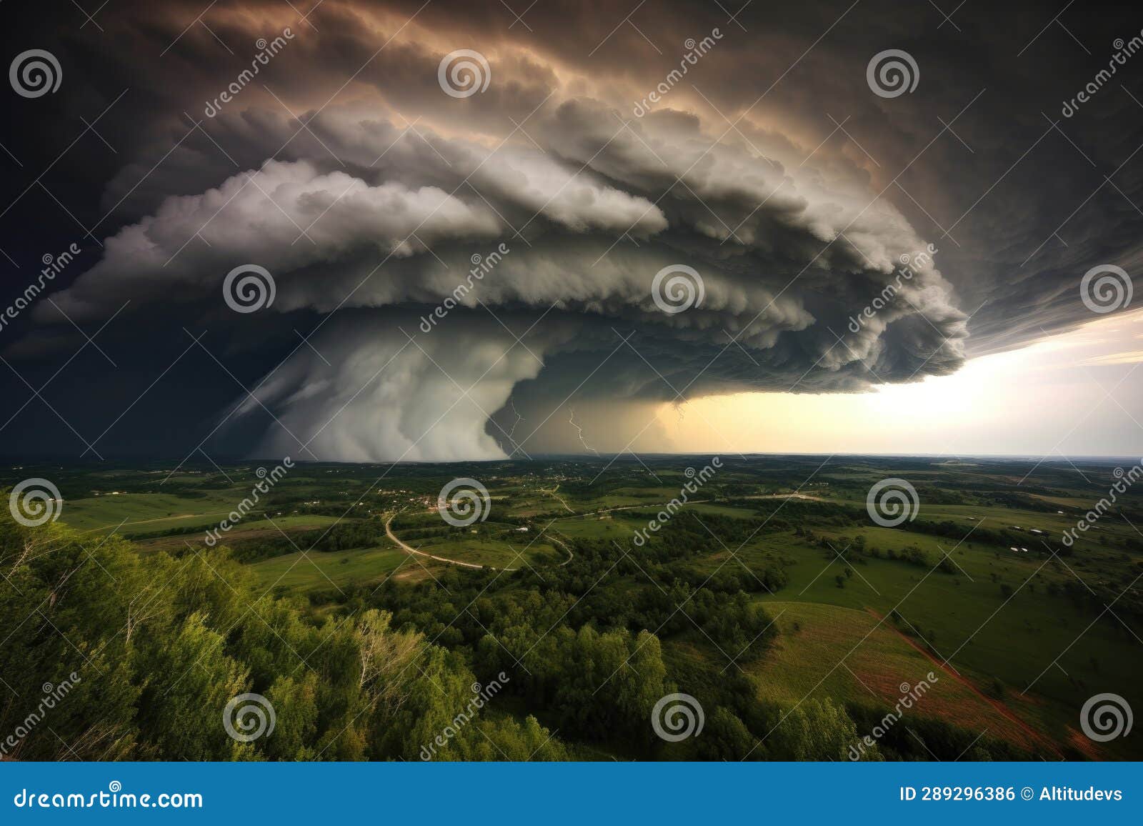 Dramatic View of a Rotating Supercell Storm Stock Photo - Image of ...