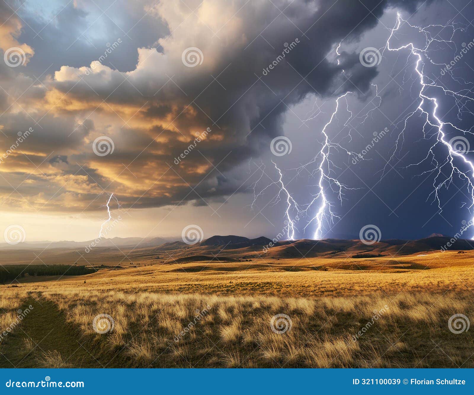 A Dramatic View of Thunderstorms Rolling in Over a Vast, Open Plain ...