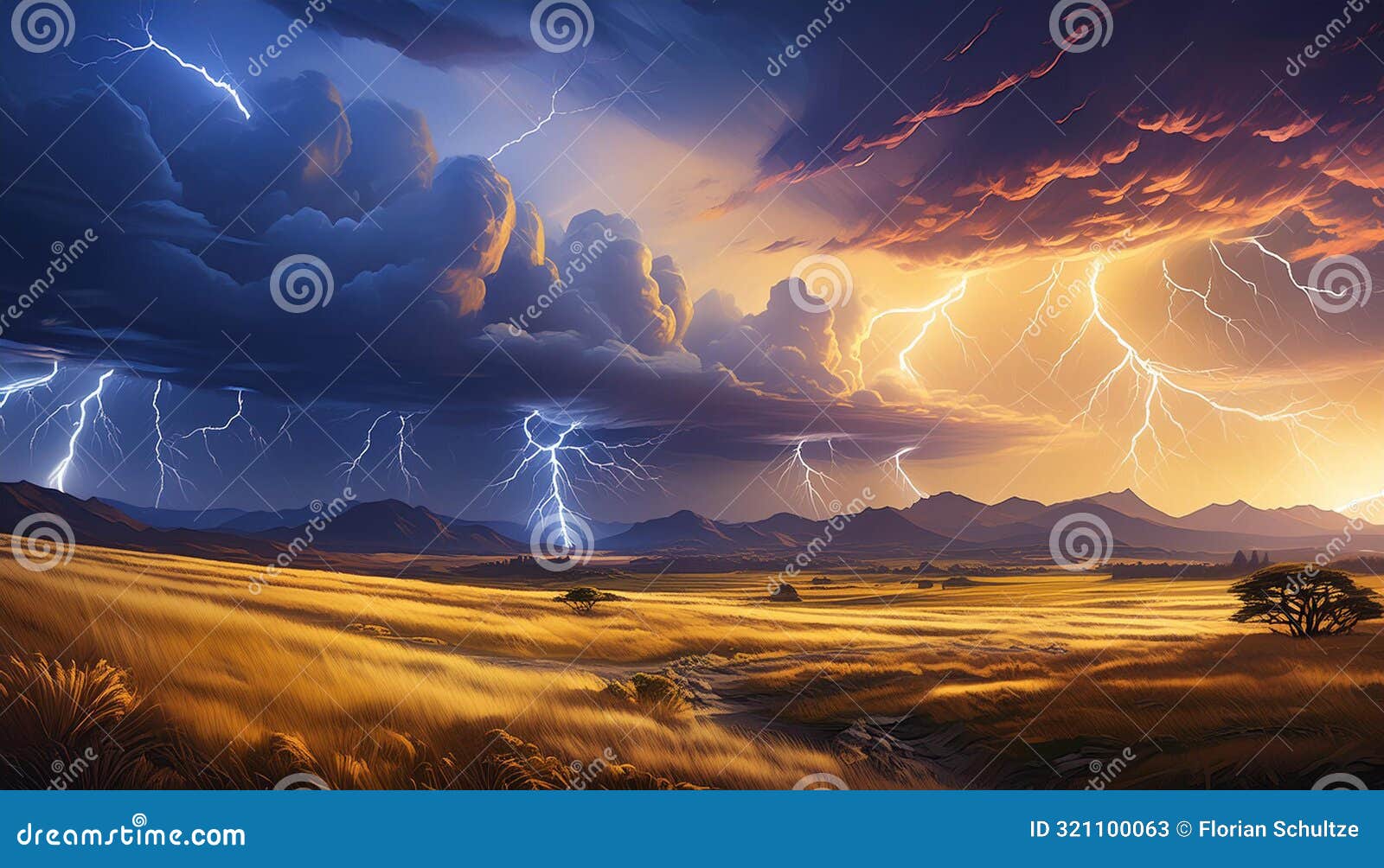 A Dramatic View of Thunderstorms Rolling in Over a Vast, Open Plain ...