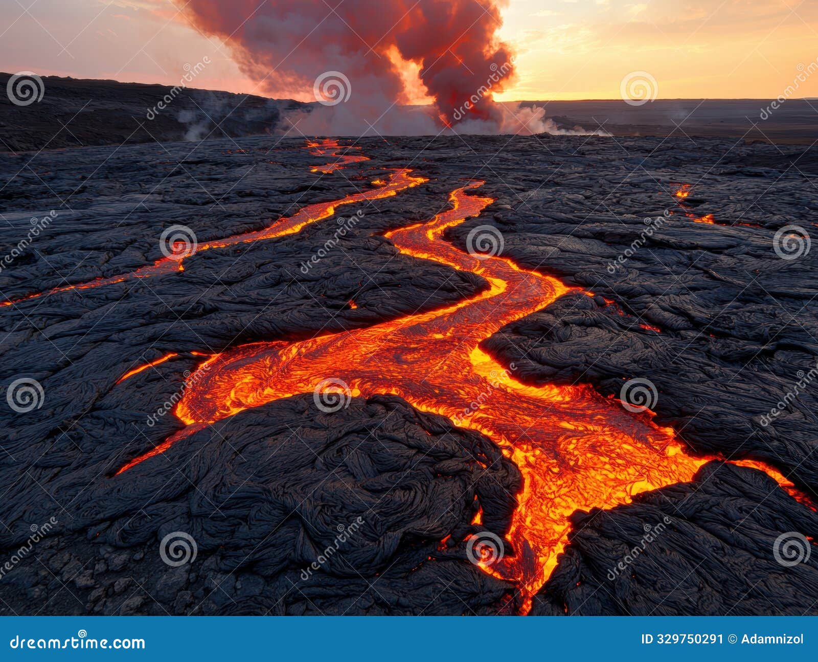 A Dramatic Volcanic Crater Surrounded By Lush Green Vegetation And ...