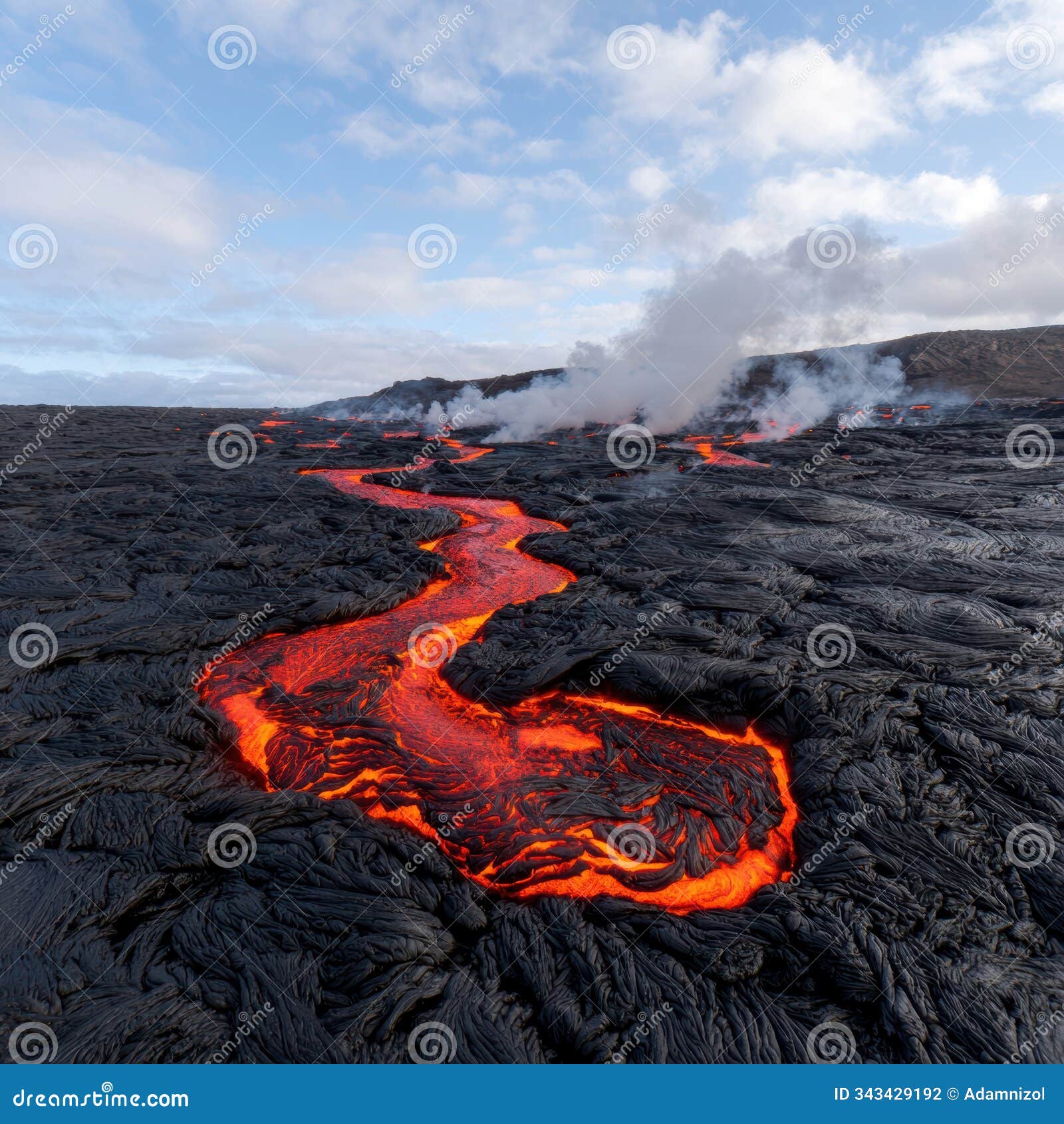A Dramatic Volcanic Crater Surrounded By Lush Green Vegetation And ...