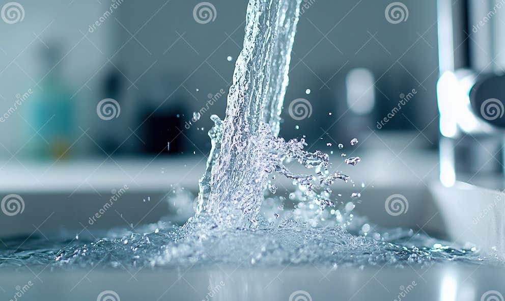 Dramatic Water Splash in Motion Stock Illustration - Illustration of ...