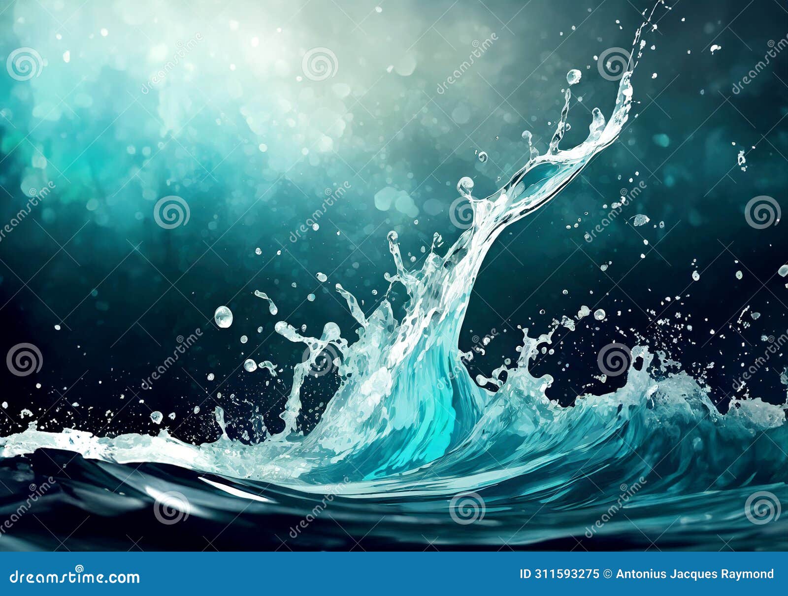 Dramatic Water Splash Realistic Illustration Stock Illustration ...