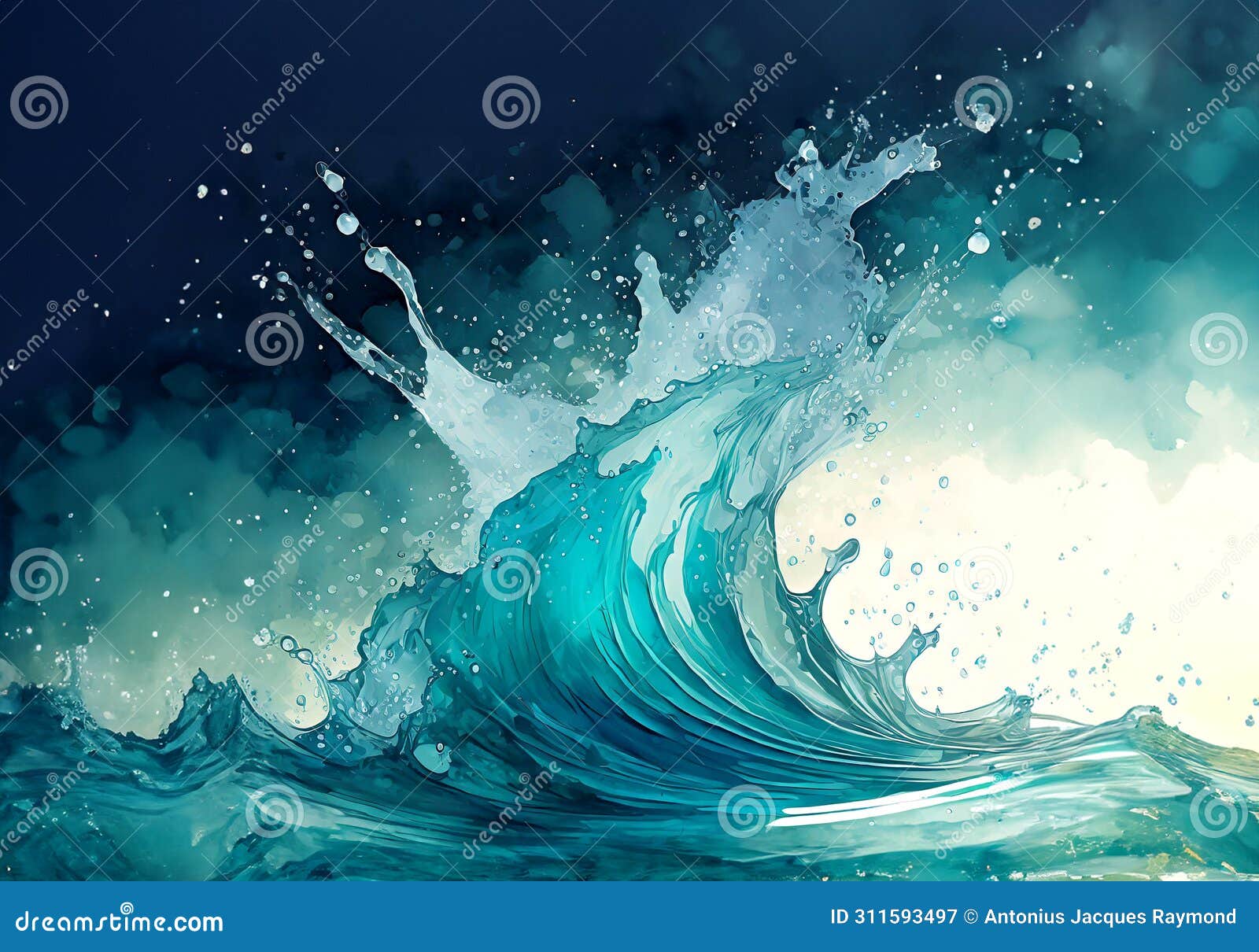 Dramatic Water Splash Realistic Illustration Stock Illustration ...