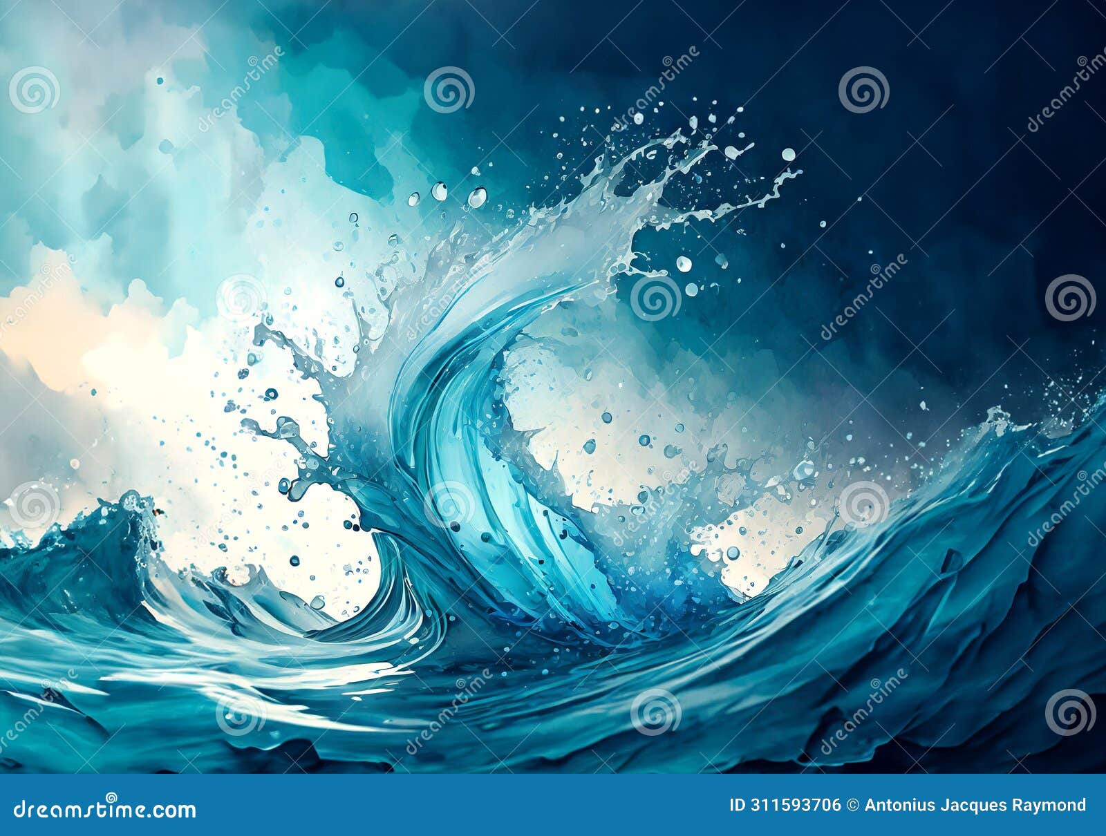 Dramatic Water Splash Realistic Illustration Stock Illustration ...
