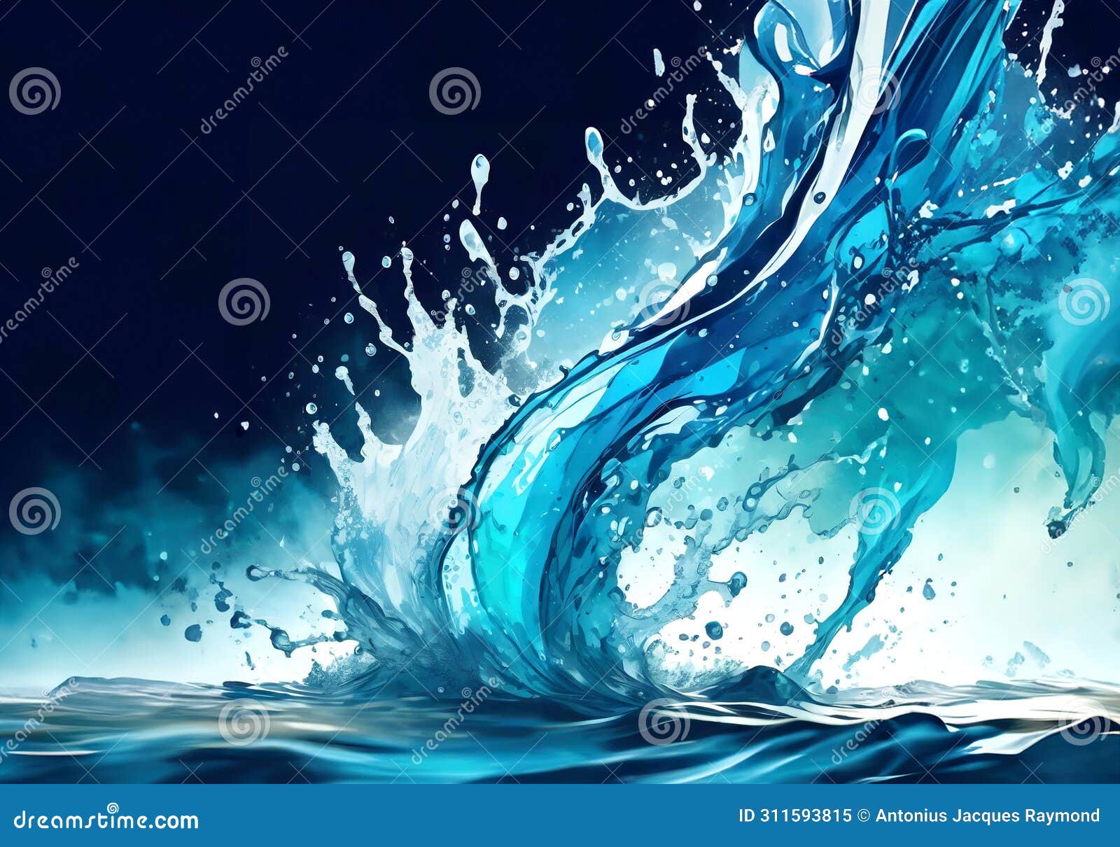 Dramatic Water Splash Realistic Illustration Stock Illustration ...