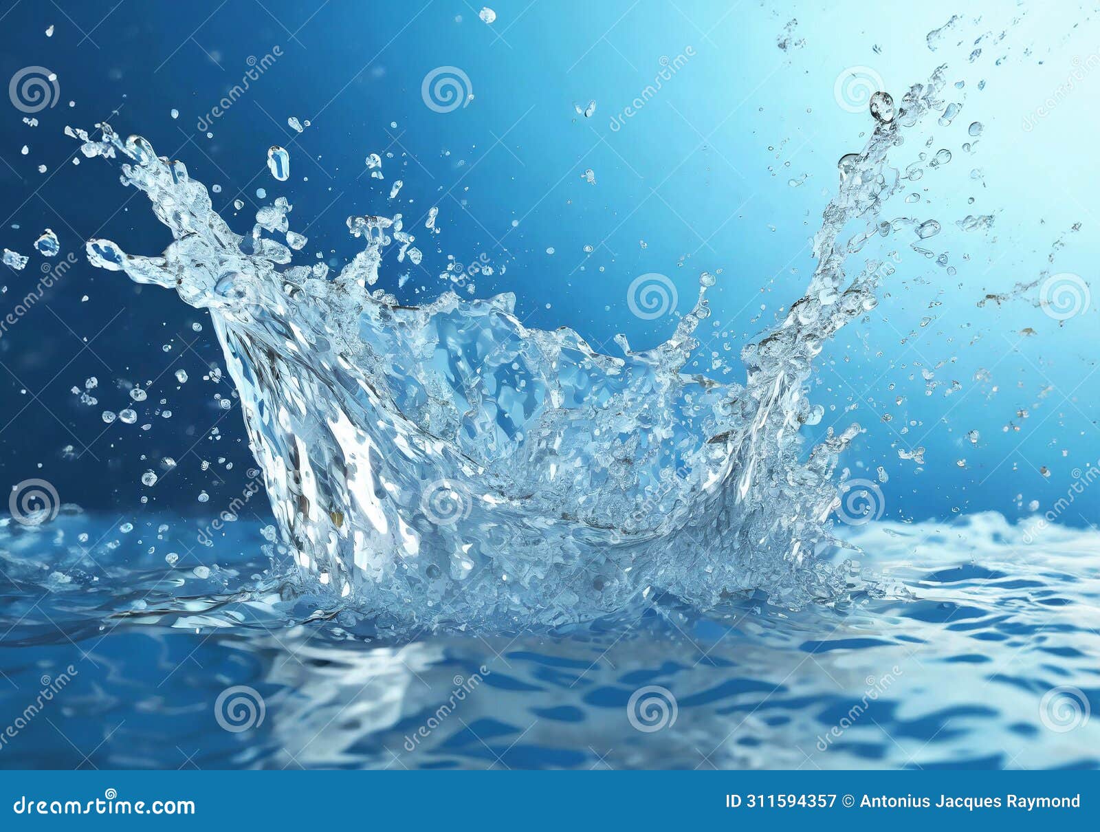 Dramatic Water Splash Realistic Illustration Stock Illustration ...