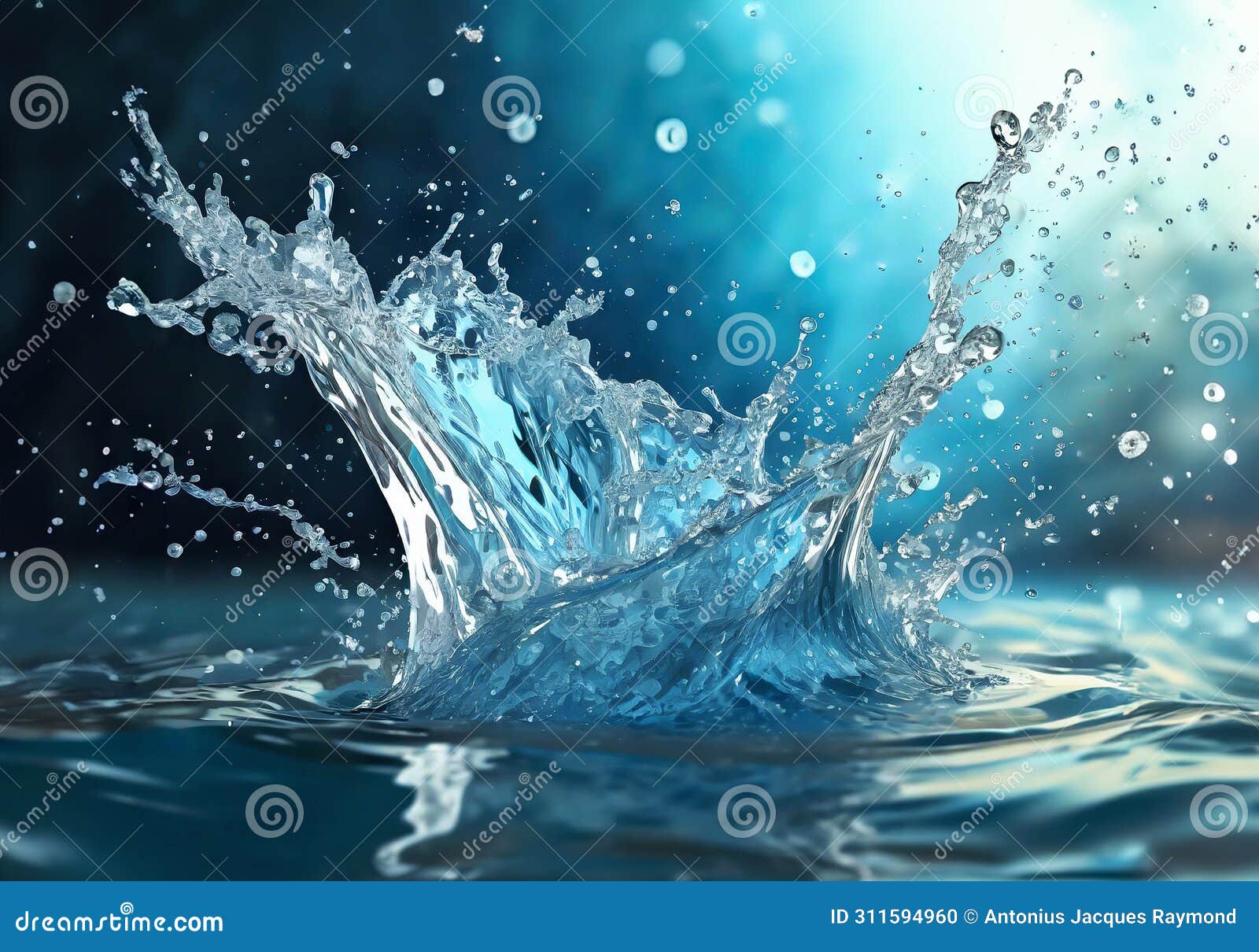 Dramatic Water Splash Realistic Illustration Stock Illustration ...