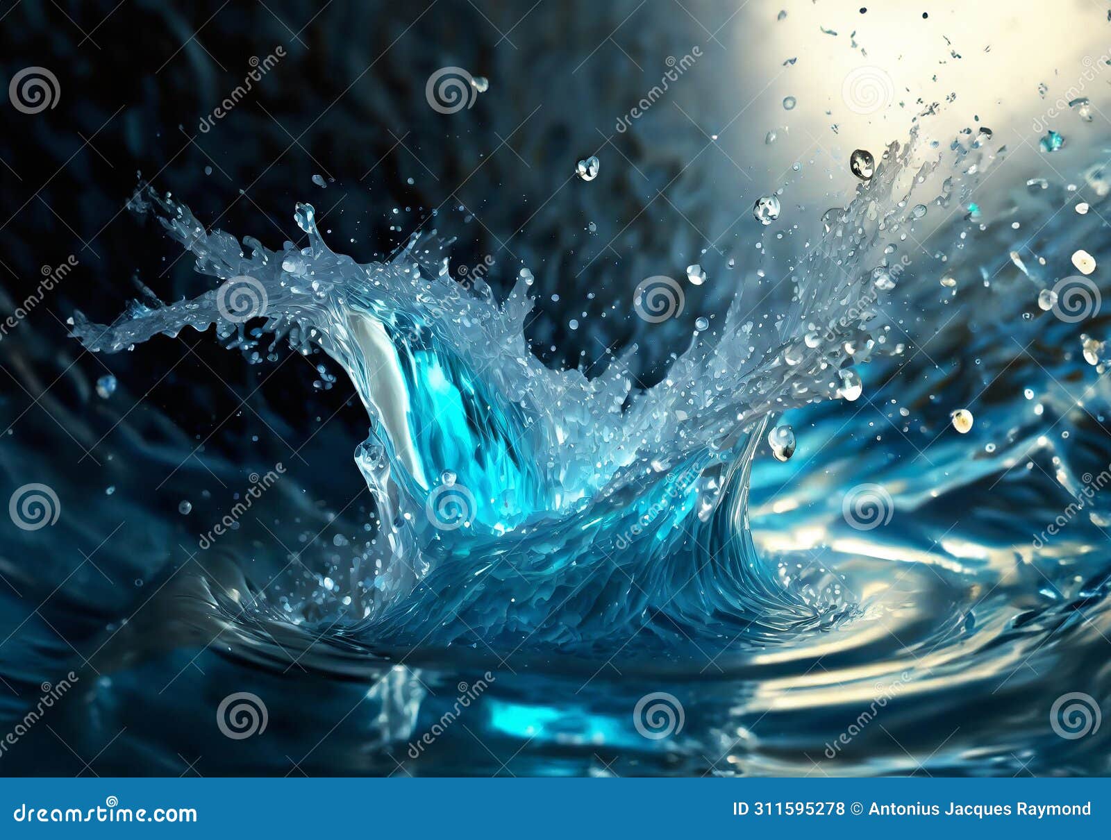 Dramatic Water Splash Realistic Illustration Stock Illustration ...