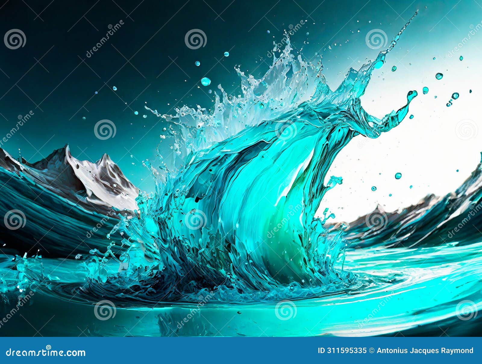 Dramatic Water Splash Realistic Illustration Stock Illustration ...