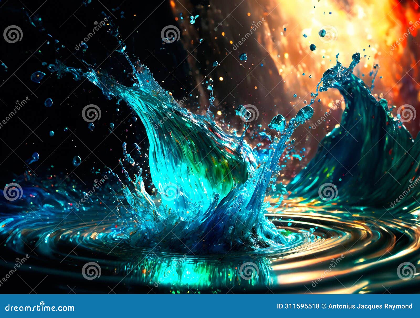 Dramatic Water Splash Realistic Illustration Stock Illustration ...