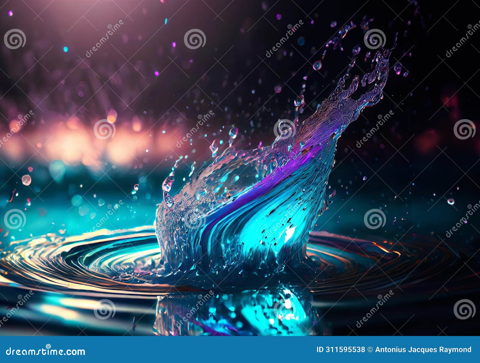Dramatic Water Splash Realistic Illustration Stock Illustration ...