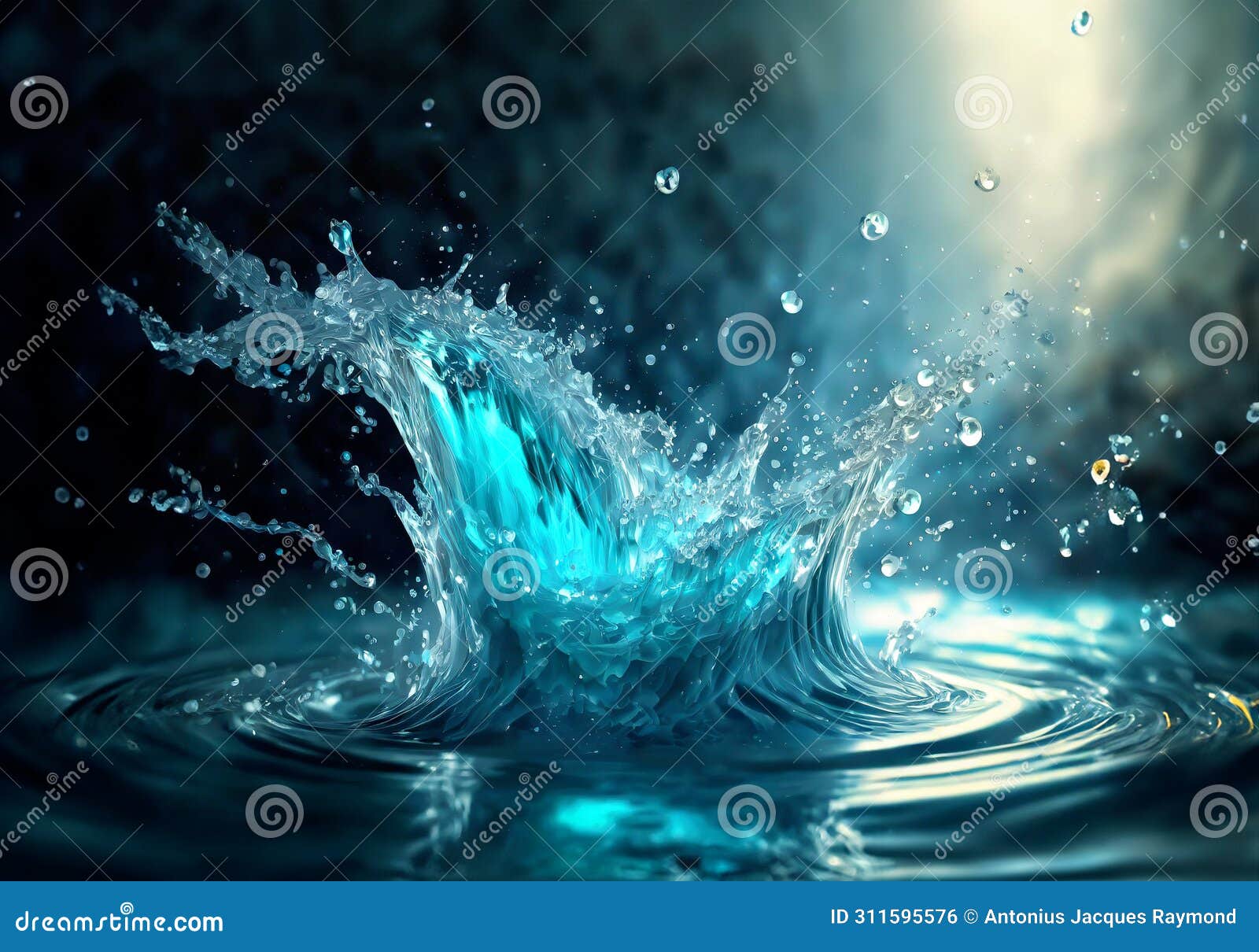 Dramatic Water Splash Realistic Illustration Stock Illustration ...